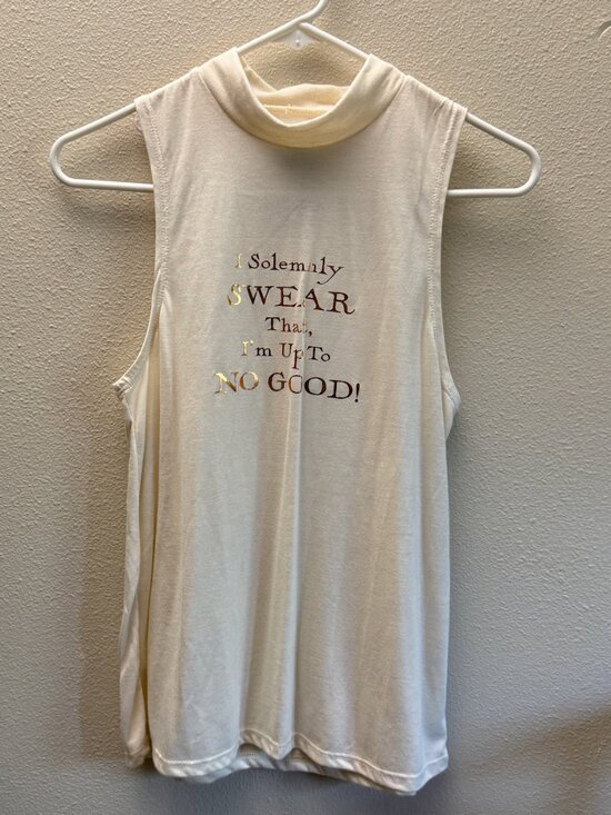 Tops | Universal Studios Solemnly Swear Im Up To No Good Cream Tank Top ...